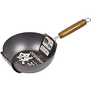 JapanBargain 4965, Small Peking Wok Stir Fry Pan Japanese Induction Cookware Traditional Chinese Nonstick Iron Wok 20cm, Made in Japan (7.8-inch)