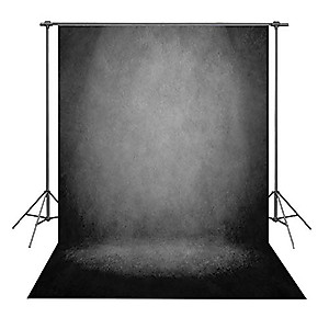 Black Abstract Portrait Backdrop Black Gray Solid Color Photography Background Adult Professional Portrait Studio Booth Props 5x7FT