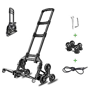 RJTEK Hand Truck [Material upgrading] 180 lbs Stair Climber Folding Grocery Cart Dolly cart Hand Truck Stair Climbing cart Heavy-Duty Lightweight Trolley