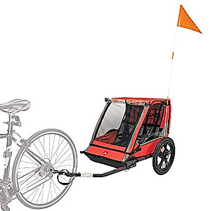 Allen Sports Hi-Viz 2-Child Bicycle Trailer, Model ET2-R, Red