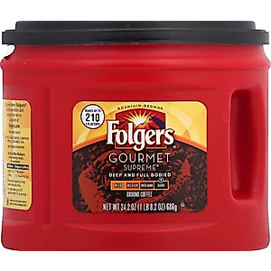 Folgers Gourmet Supreme Medium Dark Roast Ground Coffee, 24.2 Ounces