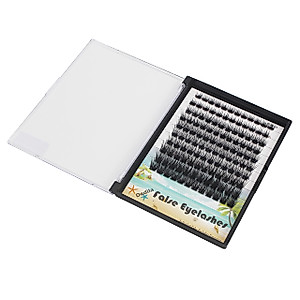 Dedila Large Tray -Wide Stem Mixed 10-12-14-16mm/12-14-16mm/14-16-18mm Cluster Eyelashes Home DIY Lashes Extensions D Curl Thickness 0.07mm Individual False Eyelashes (Mixed 10-12-14-16mm)