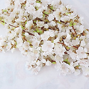 Yinhua 39 Inch Artificial Cherry Blossom Branches Flowers Stems Silk Tall Fake Flower Arrangements for Home Wedding (Cherry Blossom, Pack of 3)