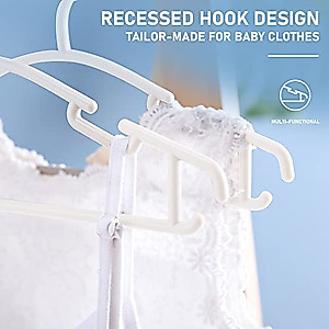 Mosearon Baby Hangers 120Pcs Kids Hangers,Plastic Hangers Non Slip, Clothes Hanger, Toddler Hangers, Infant Hangers, Child Hangers for Nursery, 120 Pcs,Pink Blue Yellow White Purple Green