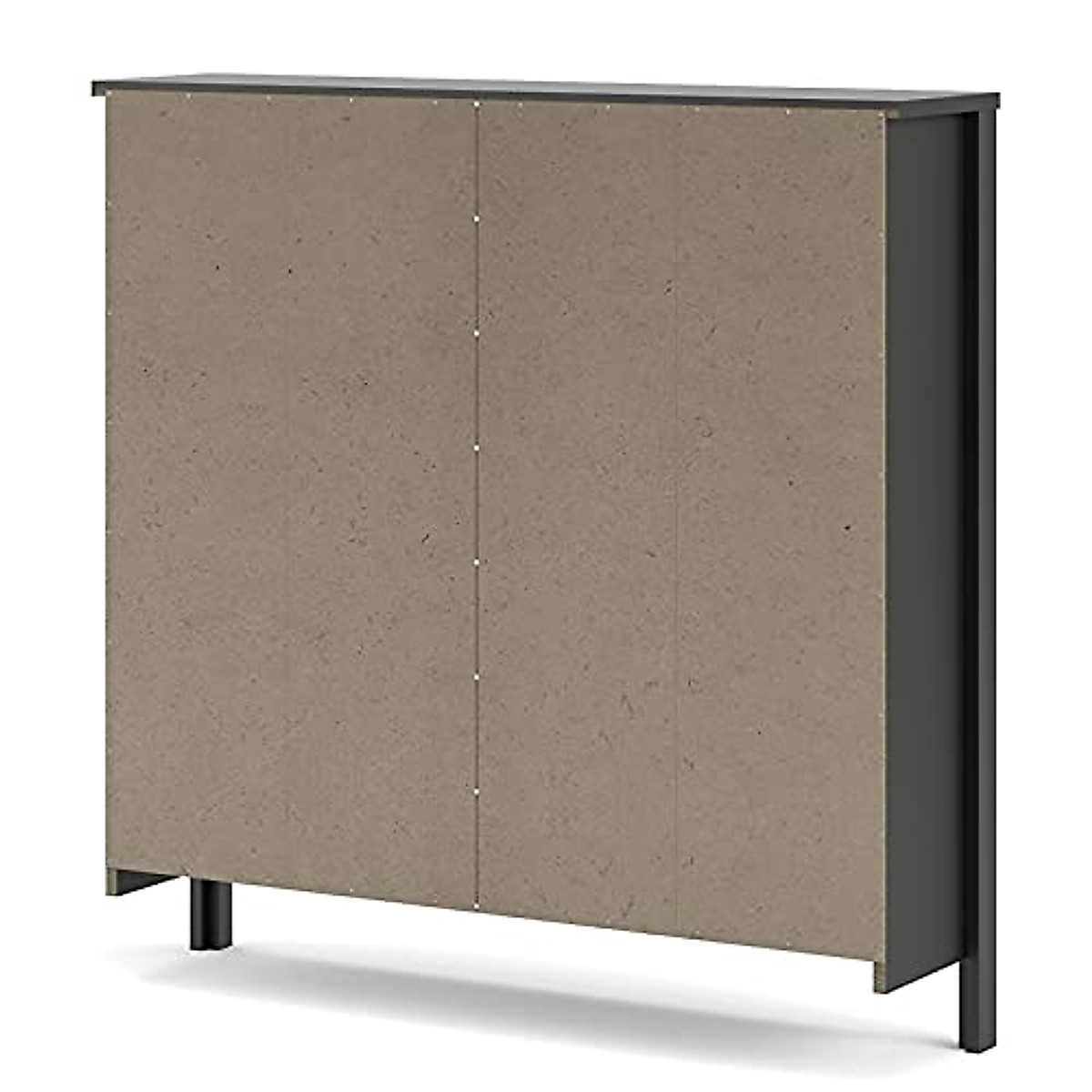 Pemberly Row 4 Drawer Shoe Cabinet, 16-Pair Shoe Rack Storage Organizer in Black Matte