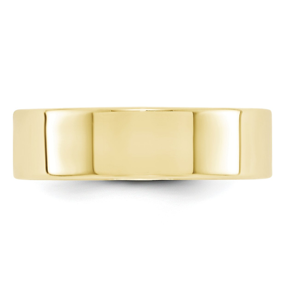 Jewelry Stores Network Solid 10k Yellow Gold 6 mm Flat Wedding Band Ring Size 7.5