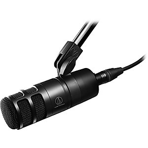 Audio Technica AT2040 Mic 20 Series Front Address Dynamic Mic + Tripod Base Mic Stand with Boom + Pop Filter + Microphone Cable - Top Value