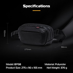 ULANZI BP08 Camera Sling Bag,Versatile Crossbody Travel Chest Bag Messenger Portable Handheld Travel Bag Accessories Stylish Compatible with Sony Smartphone etc -3L, BLACK