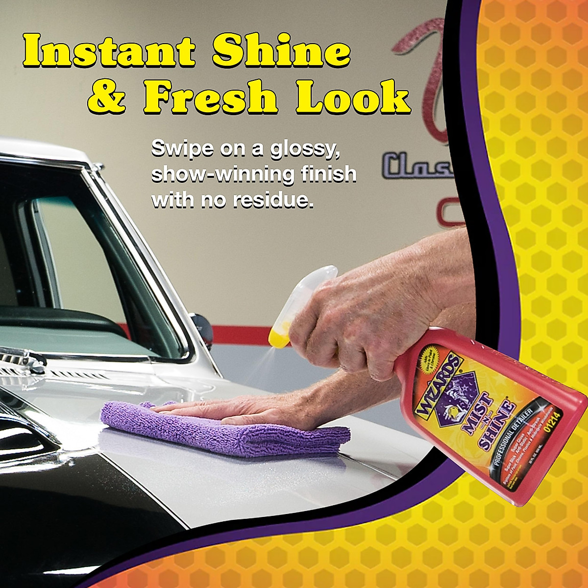 WIZARDS - Mist-N-Shine Professional Detailer, High-Gloss Car Detailing and Surface Cleaner Spray (22 oz.)