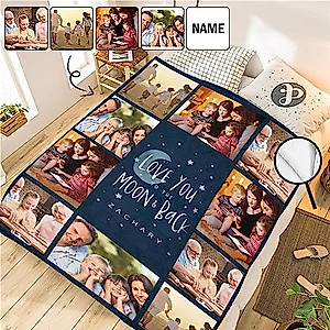 Artsadd Custom Multi Photos Blanket Fun Christmas Birthday Gift for Adult Women Men Personalized Picture Throw Blankets