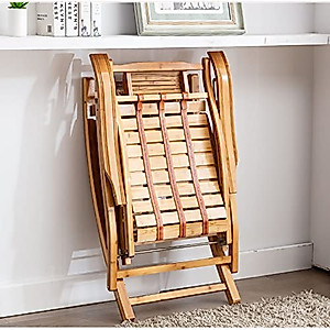 Lounge Chair, Wood Rocking Chair - Foldable Patio Rocker Bench with Pad, Adjustable Recliner for Garden Backyard (Color : with Brown Cushions, Size : with Blue Cotton Pad)