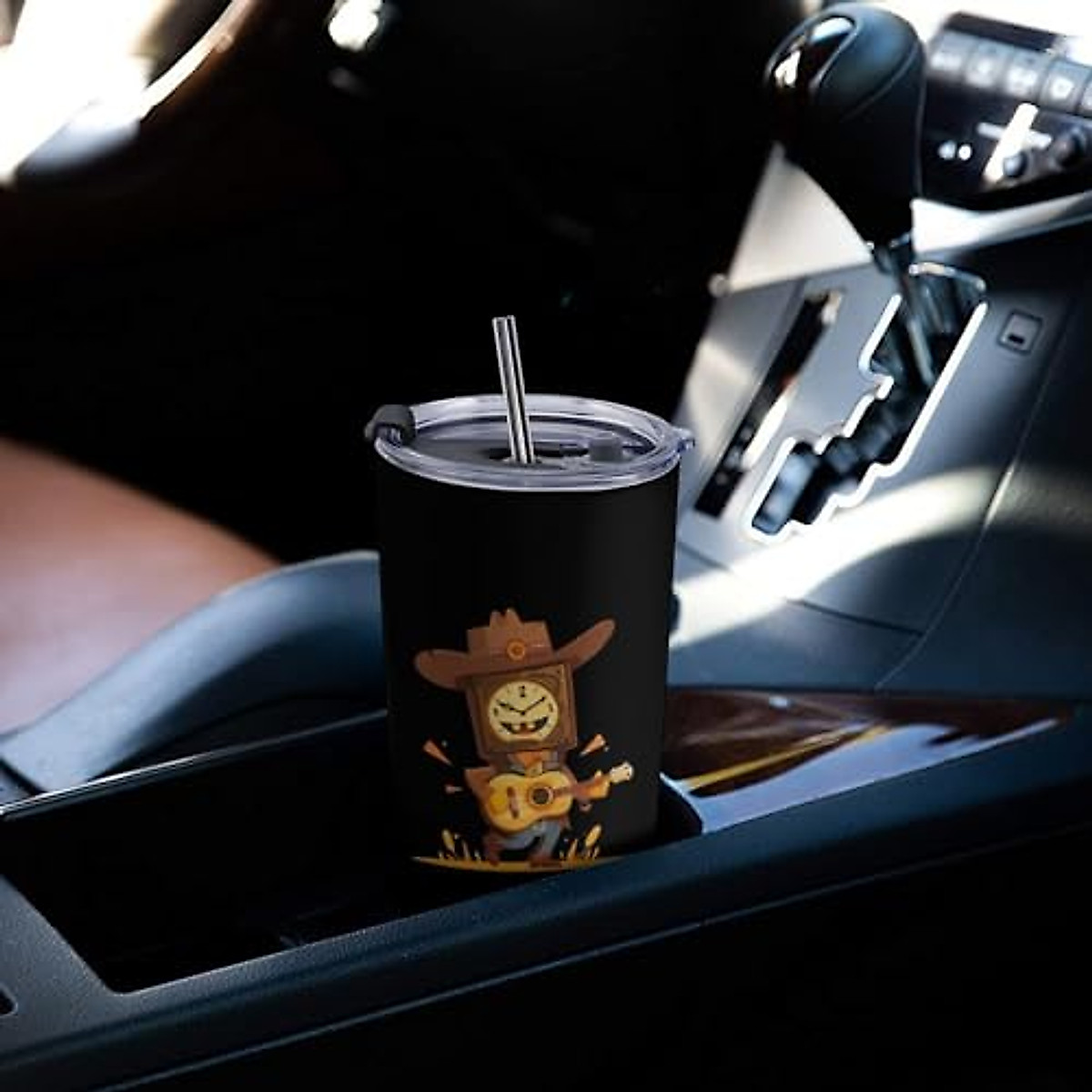 Time to Play Guitar Music 20 Oz Travel Coffee Mug with Lid Tumbler Drinking with Straw Brush Water Car Cup