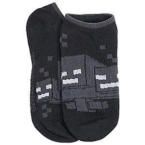 Minecraft Boys' Low Cut Socks, 6 Pair Pack, Green, Medium