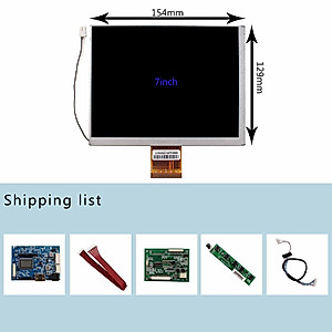 VSDISPLAY 7" 7 inch 800×600 4:3 CLAA070MA0ACW LCD Screen TFT Monitor and HD-MI LCD Controller Board 60 pin