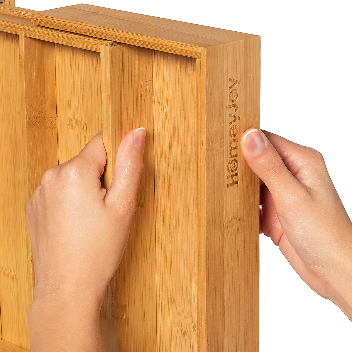 Bamboo Silverware Drawer Organizer - Expandable 100% Bamboo Cutlery Kitchen Drawer Organizer – Premium Wooden Utensil/Cutlery Tray for Kitchen Flatware Set– Eco-Friendly Silverware Organizer