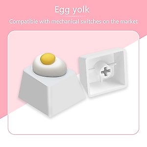 FKZ Fried-Egg Keycap 1pcs,Cute Keyboard Keycaps Custom OEM R4 Profile ESC-Key Keyboard Keycap for Cherry MX Switches Mechanical Gaming Keyboard(1pcs)