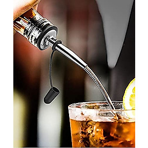 24 Pack Liquor Pourers Set [2023 UPGRADED] - Stainless Steel Liquor Bottle Pourers Tapered Spout with Rubber Dust Caps, Classic Bar Accessories Liquor Dispenser Part