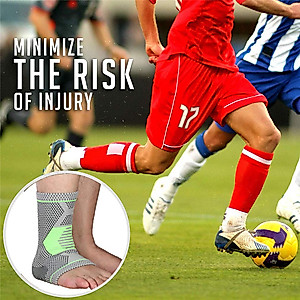 Ankle Support Sleeve, Sport Elastic Ankle Compression Brace Sleeve Socks, Man Woman Ankle Protector for Arthritis Pain Relief Ligament Damage Injury Recovery Plantar Fasciitis Heel Spurs, 1 Pair (S)