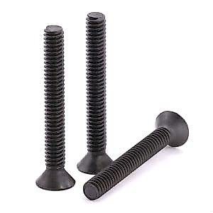 3/8-16 x 2" (10 PCS) Flat Head Socket Cap Screws, Black Oxide Finish, Hexagon Socket Countersunk Head Cap Screws, 10.9 Grade Alloy Steel, Full Thread, Coarse Thread, ASME/ANSI B18.3-8