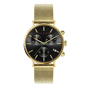 Ted Baker Mimosaa Chrono Men's Stainless Steel Yellow-Gold Mesh Band Watch (Model: BKPMMS118)