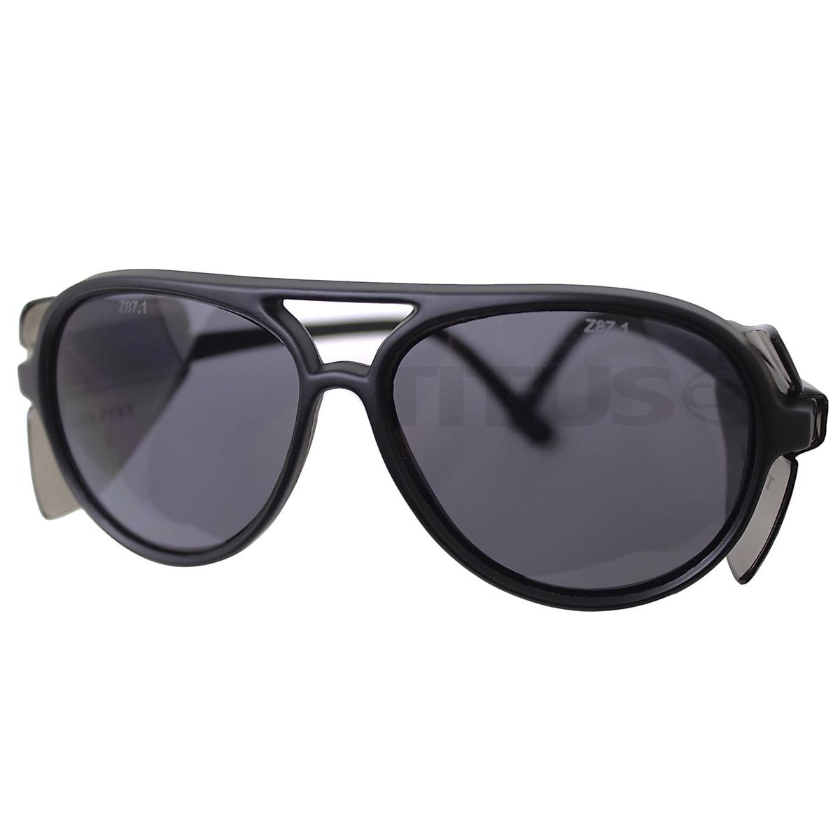 TITUS G35 Retro Aviator Z87 Sunglasses Eye Protection w/Side Shield Motorcycle Shooting DOT ANSI CE Approved Safety Glasses (Vermillion)