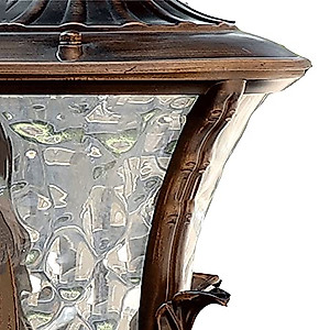 KAIKEA European Brown Outdoor Post Light Fixture Aluminum with Glass Outdoor Post Lamps for House Pillar Light Backyard Outside Deck Garage Yard Garden Driveway Home E27 Patio Post Lamps