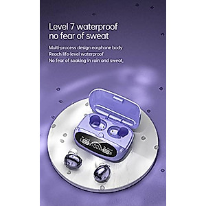 Acuvar in-Ear Wireless Bluetooth 5.2 Headphones, Earbuds IPX6 Waterproof with Microphone Rechargeable USB C Case for Smartphones Android iOS (Purple)