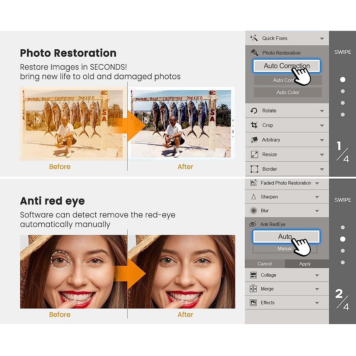 Plustek Photo Scanner - ephoto Z300, Scan 4x6 Photo in 2sec, Auto Crop and Deskew CCD Sensor. Support Mac and PC