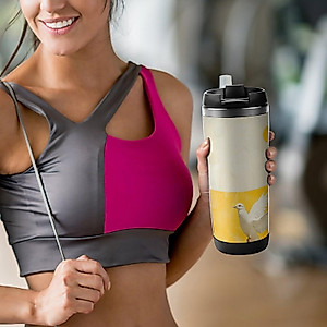 13 Oz Travel Mug A White Dove Flies By Stainless Steel Double Wall Vacuum Leak Proof Insulated Tumbler with Lid Hot And Cold Beverage Holder for Travel Picnic Outdoor