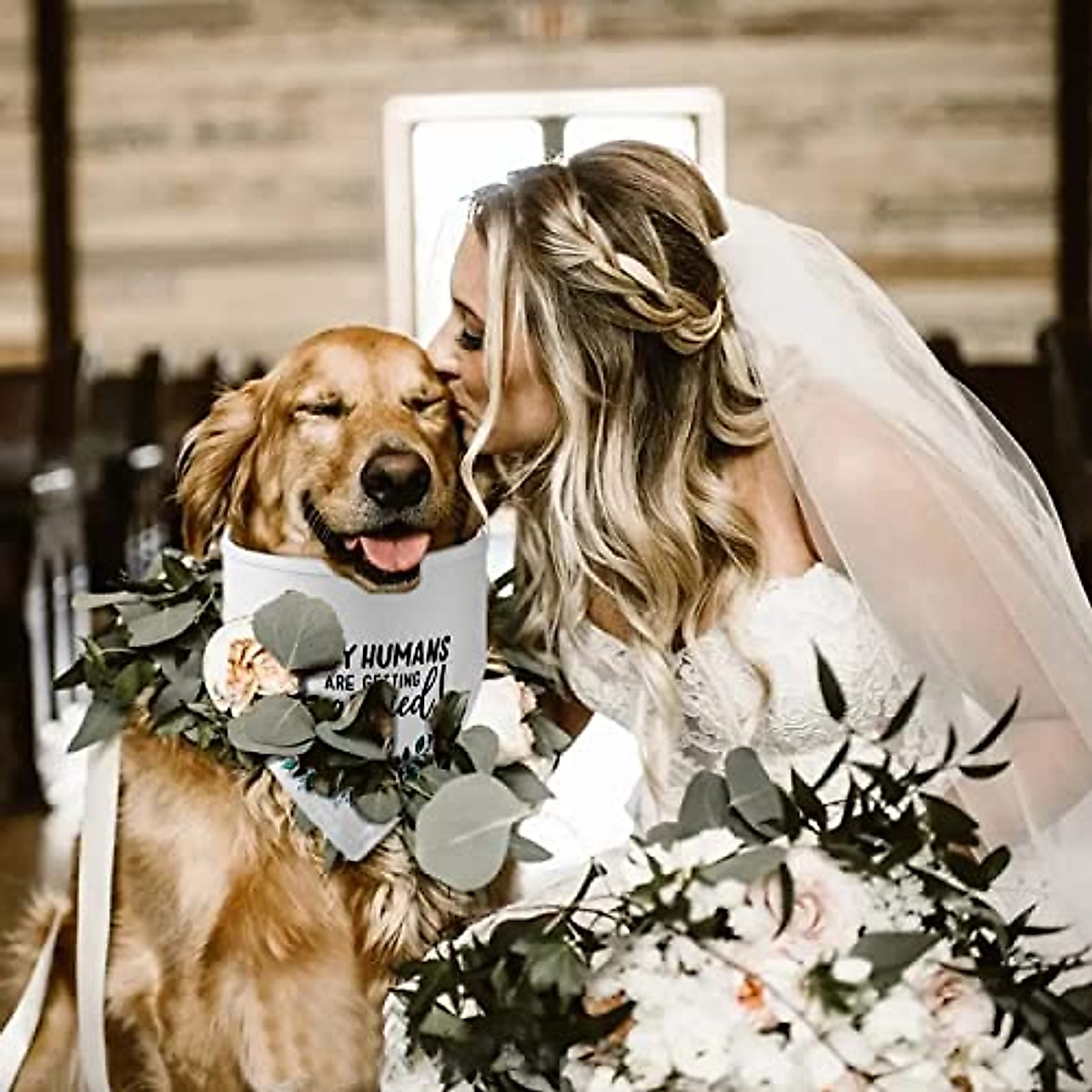 Engagement Gifts, YUDANSI Engagement Dog Bandanas 2 Pack, Wedding Pet Scarf, My Humans are Getting Married Gift to Dog Lover, Engagement Props for Dog Dress up, Small Medium Large Breed Sized Dog