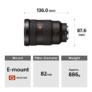 Sony FE 24-70 mm f/2.8 GM | Full-Frame, Mid-Range, Telephoto Lens (SEL2470GM) Black