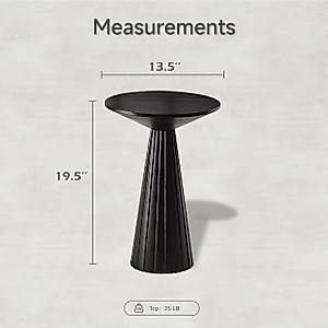 COZAYH Pedestal Small Drink Table Round Martini Table Wood Plant Stand End Table for Small Space Living Room, Bedroom, Black