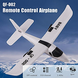 GoolRC QF002 RC Airplane, 2.4Ghz 2 Channel RC Plane Ready to Fly, Durable EPP Foam DIY Remote Control Airplane Toy Built-in Gyro, Easy to Fly RC Aircraft for Beginners Kids and Adults