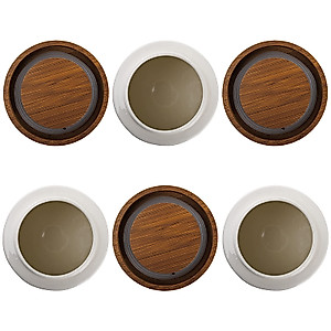 DEAYOU 3 Pack Porcelain Food Storage Jars, Ceramic Cookie Small Canister with Bamboo Wood Lid and Label, Coffee Tea Sugar Containers for Kitchen Counter, Serving Spice, Nuts, Salt, White, 20 OZ