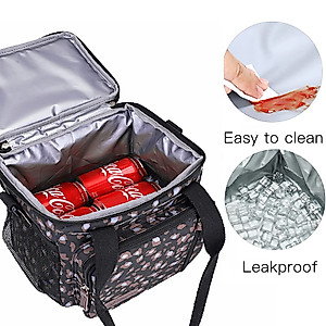 MOV COMPRA Movcompra Women Leopard Insulated Lunch Box +Insulated Snack Bag- Women Girls Reusable Sandwich