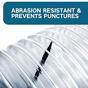 PVC Dust Collection Hose 2 1/2" x 20', Flexible Heavy PVC Fume Collection Hose with Carbon Steel Wire Coil, Puncture Resistant Clear PVC Dust Collection Hose for dust collection systems