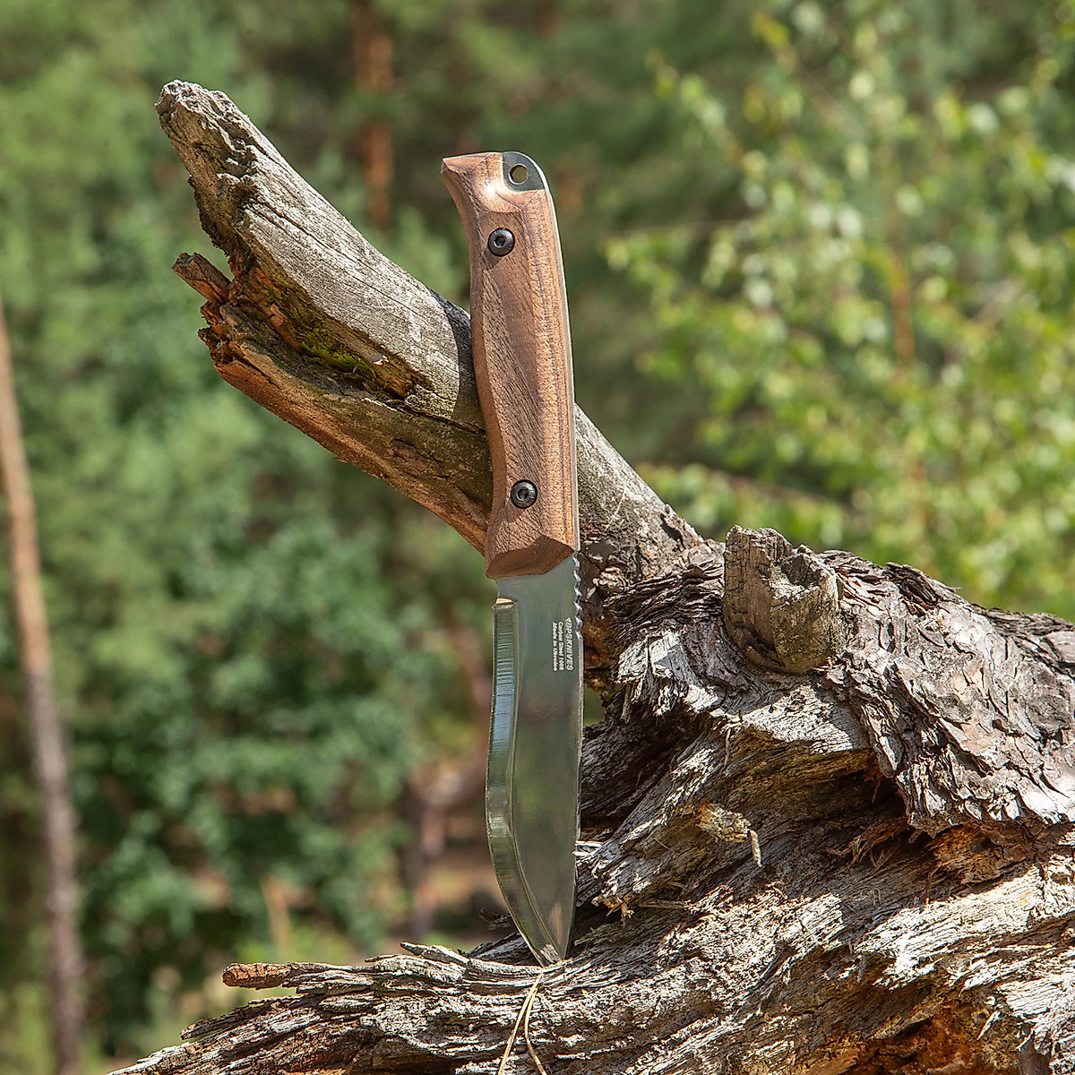 BPS Knives Set HK1S and BS3S Set - Carbon Steel Knives Full Tang Knives with Leather Sheaths Scandi Grind Camping Bushcraft Knives Bushlore