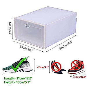 LYNICESHOP 24 Pack Shoes Storage Boxes, Shoe Box Organizer Foldable Storage Plastic Clear Stackable Shoe Container Clear Plastic Stackable Shoe Organizer for Closet