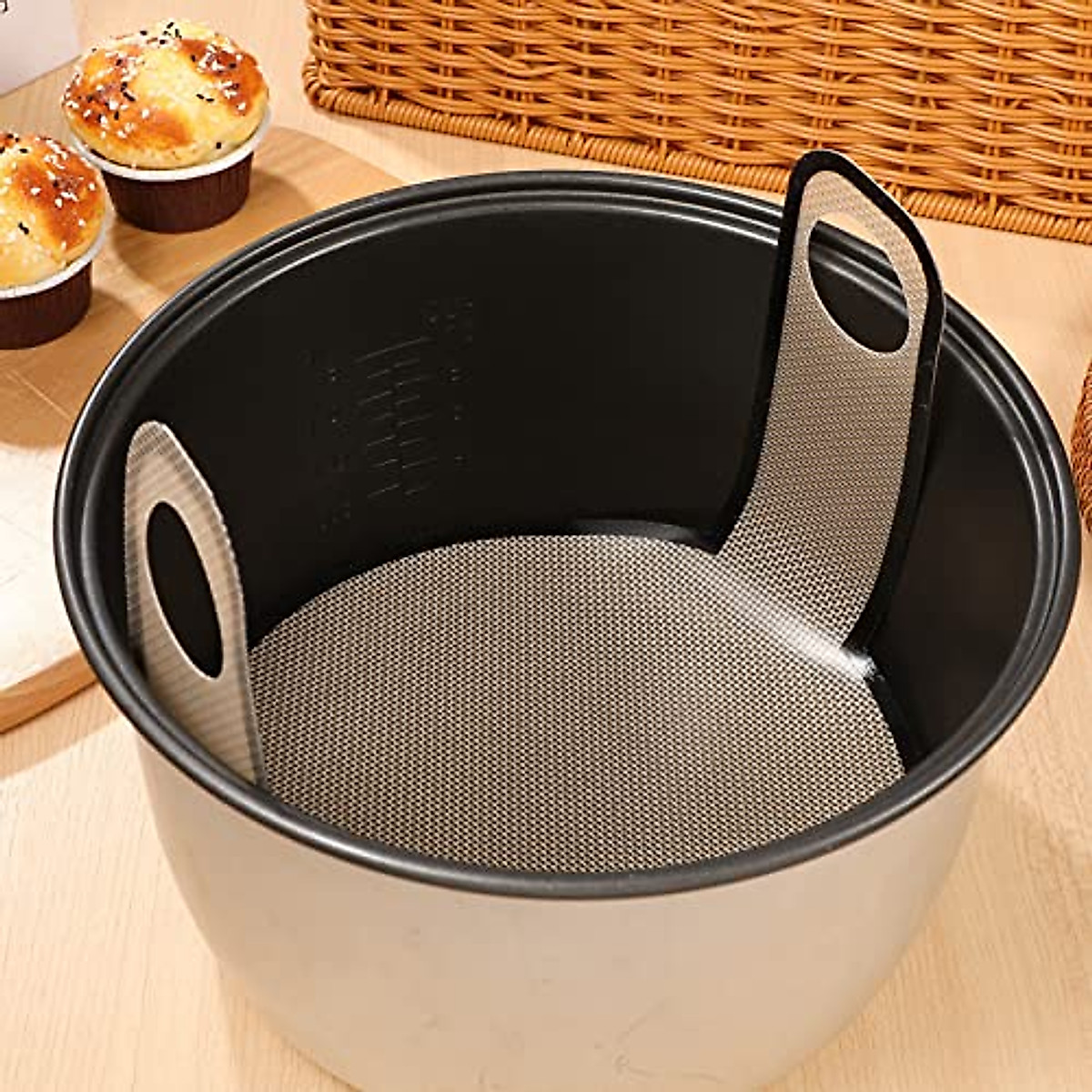 Tofficu Glass Fiber Baking Mats for Dutch Oven Bread Baking Non- Stick Dough Bread Sling Baking Mat Long Handles Sling Baking Mat for Transfer of Dough