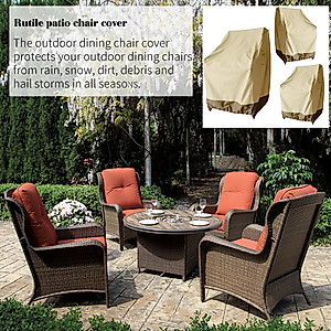 Rutile Patio Chair Cover Outdoor Furniture Covers Waterproof Fits up to 29W x 30D x37.5H inches, Outdoor Patio Rocking Swivel Chair Covers, 2Pack