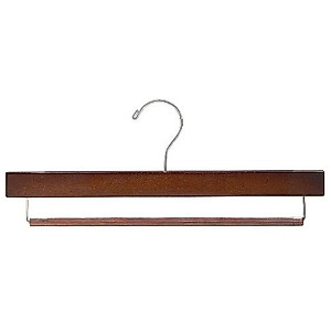 Walnut & Chrome Pant Hanger w/Non-Slip Bar [ Bundle of 25 ]