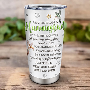 Hummingbird Gifts Tumblers 20oz, Hummingbird Gifts for Women Unique Coffee Mug, Hummingbird Themed Gifts for Mom/Daughter/Wife/Teen Girls Cup, Christmas/Birthday Gift Ideas for Hummingbird Lovers