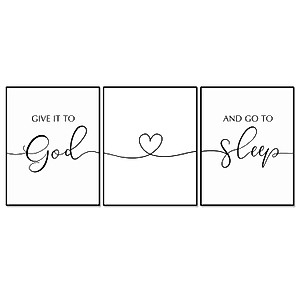 Give It To God And Go To Sleep Sign, Above Bed Wall Decor, Master Bedroom Signs, Bedroom Wall Art, Inspirational Decor, Signs Above Bed, Bedroom Decor, Unframed (11x14 inch)