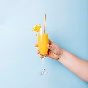 Thick & Heavy-Duty Compostable Bamboo Straws - Disposable & Biodegradable Straws for Cocktail Parties, Wedding, Barbeques, Coffee & On-the-Go Drinks by Taümo