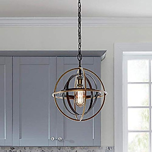 Home Decorators Collection 27030 1-Light Bronze & Champagne Pewter Mini Pendant
