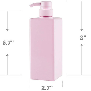 Refillable Pump Bottles 22oz/650ml Plastic Pump Bottles (Pink) - Set of 2 Empty Pump Bottles for Lotions and Creams - Plastic Pump Bottles for Hand Sanitizer, Soap, Shampoo, Conditioner and More