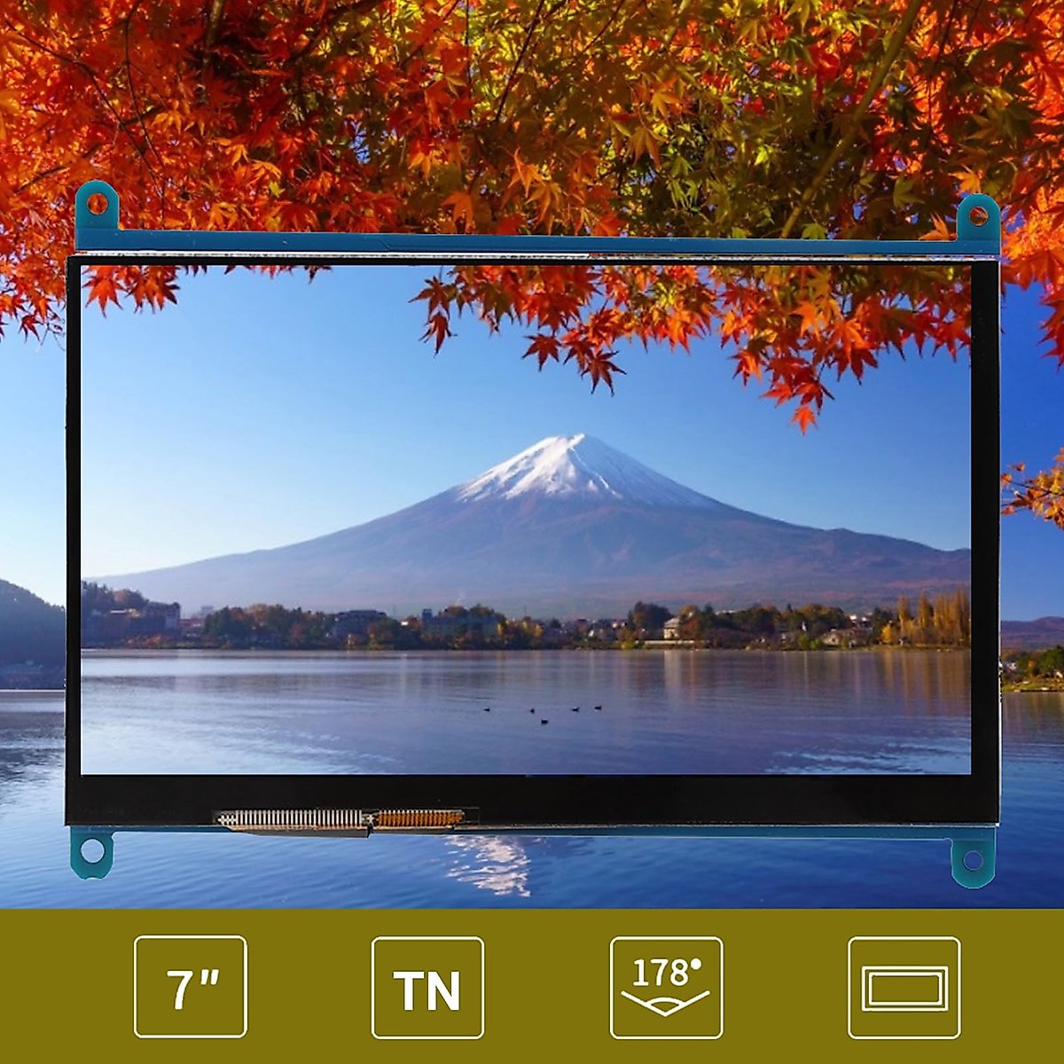 Zopsc 7 Inch LCD Display Screen Ultra HD Capacitive with 1024x600 Resolution for Raspberry Support for Raspbian/Ubuntu/Kodi/IOT