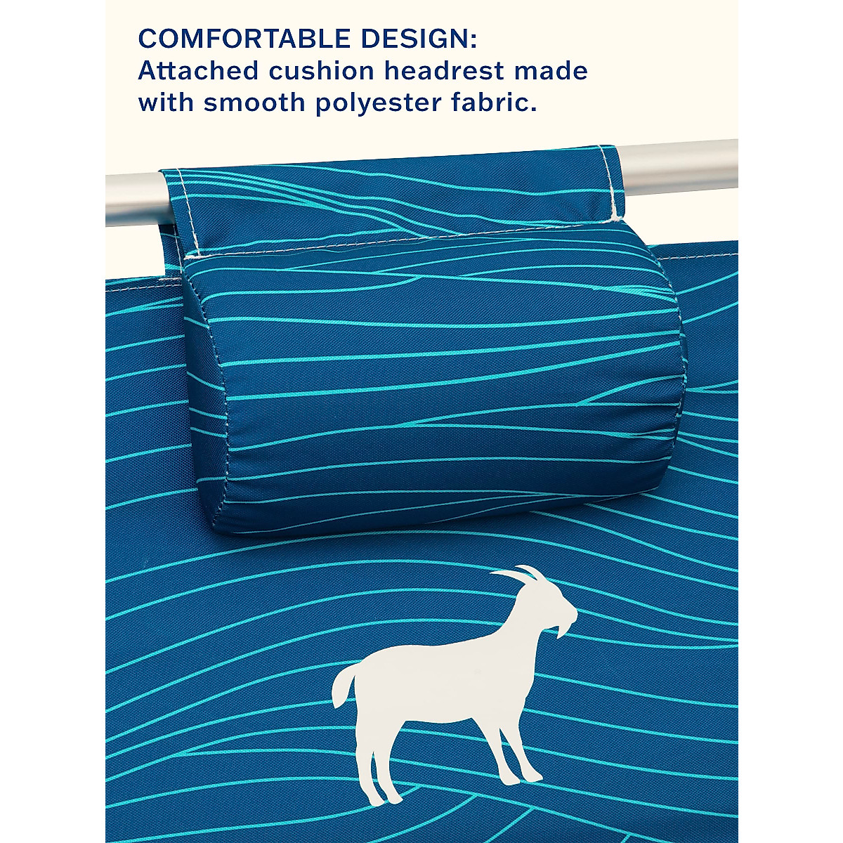 Raise Your Game Portable Backpack Beach Chair, Folding with 5 Positions, Storage Cup Holder and Bottle Opener with Phone Pocket, Headrest (Blue)