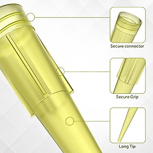200ul Pipette Tips, 1000pcs Universal Liquid Pipettor Tips, Clear Yellow, DNase/RNase Free Transfer Pipettes for Laboratory Disposable Pipettes Tips
