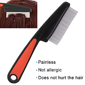 Trism Stainless Steel Fine Tooth Comb Dandruff Comb, Professional Fine Tooth Hair Comb for Kids and Adults